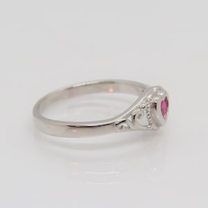 Sterling Silver Ruby Heart Filigree Ring Size 7 - Etsy