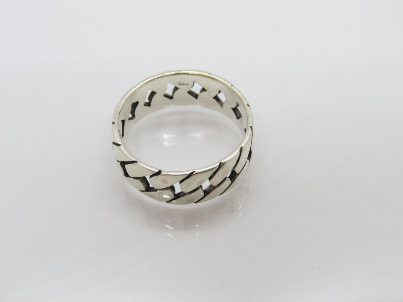 Vintage Sterling Silver Heavy Link Unisex Band Ring Size 12 - Etsy