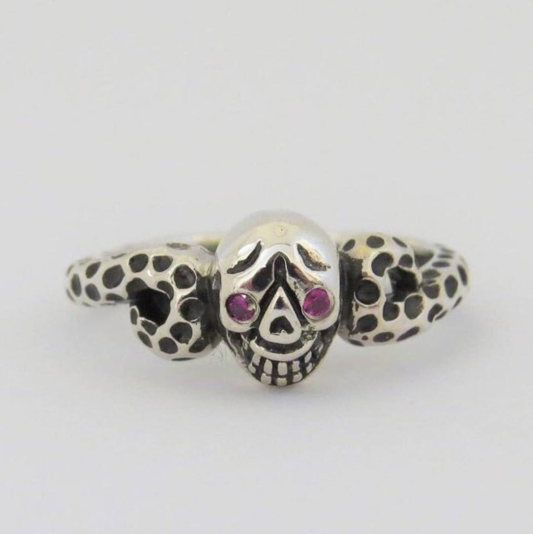 Vintage Sterling Silver Red Ruby Skull Ring Size 8 - Etsy