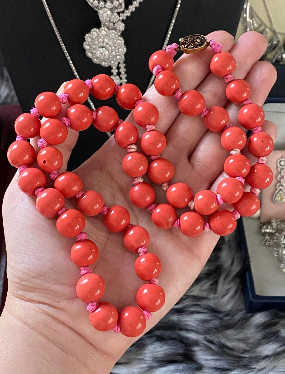 Vintage Chinese Natural Momo Coral Bead Necklace 26'' - Etsy