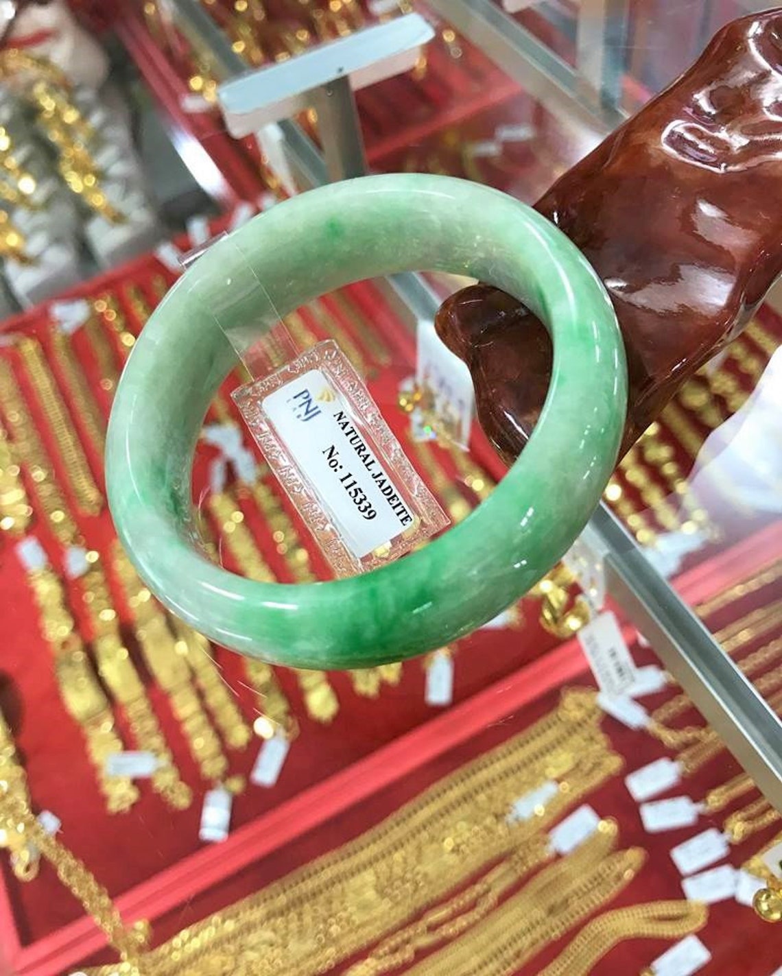 Vintage Translucent Natural Green White Jadeite Jade Bangle - Etsy