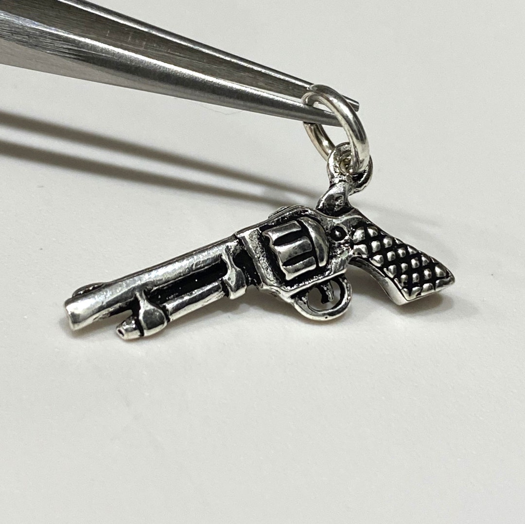 Vintage Sterling Silver Gun Charm Pendant. - Etsy