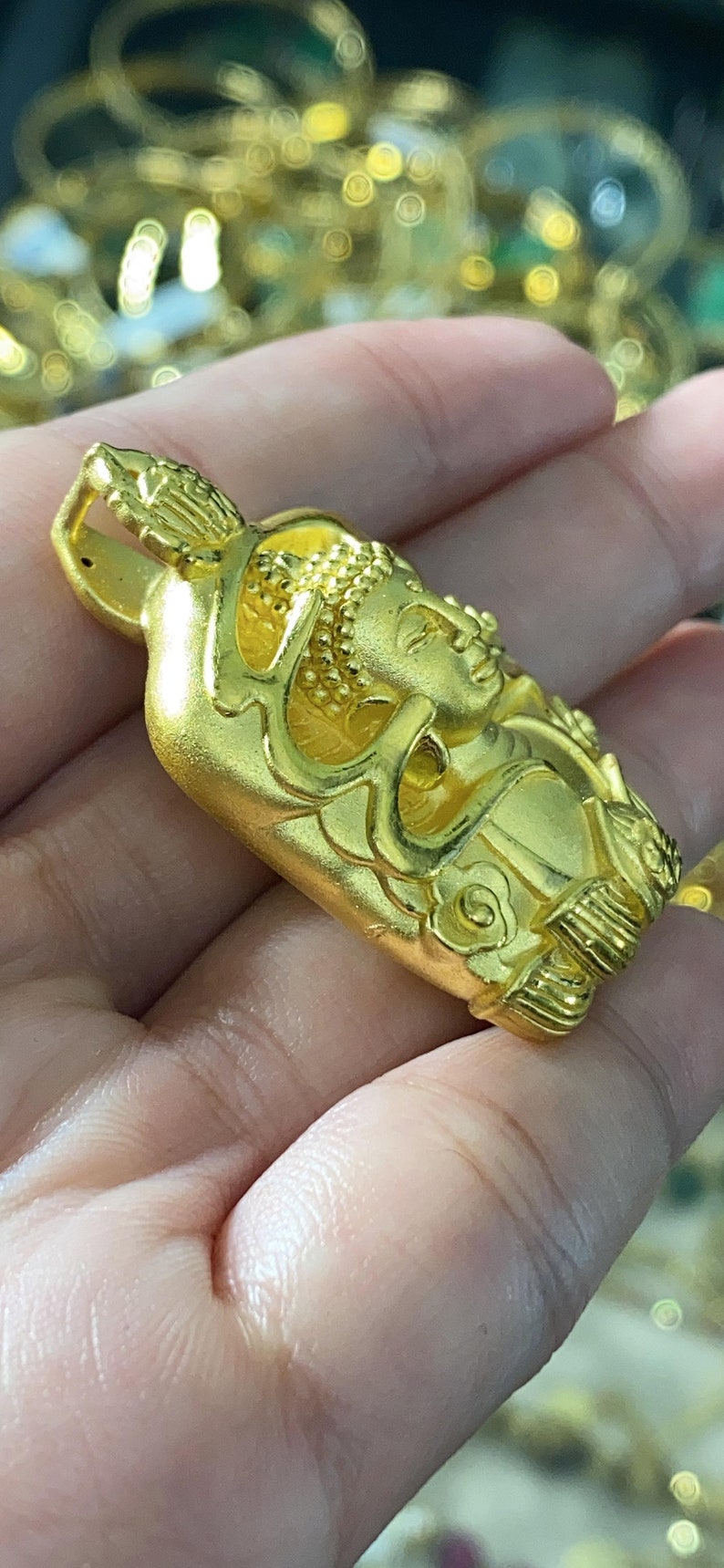 Vintage 24K 9999 Pure Gold Buddha Pendant - Etsy