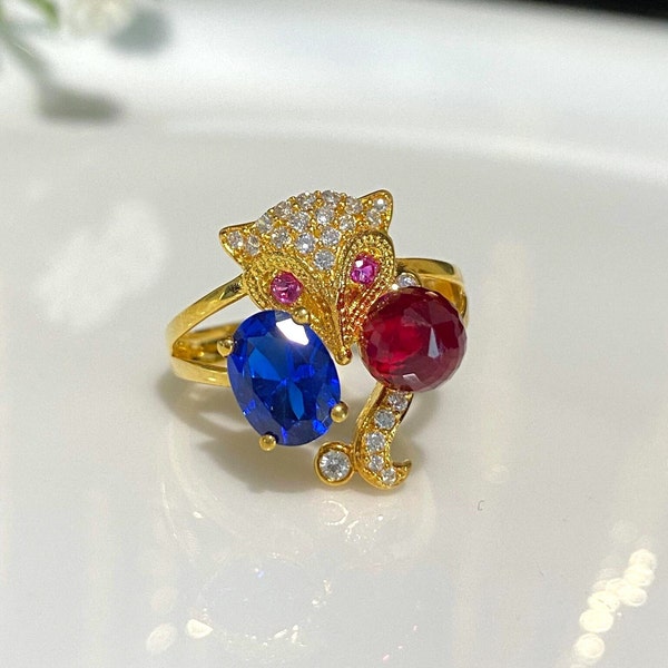 Gold Ruby Ring - Etsy
