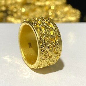24k 9999 Pure Gold Dragon, Phoenix Wide Band Ring Size 9 - Etsy