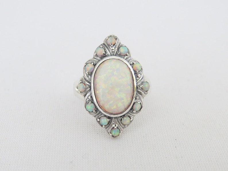 Vintage Sterling Silver Fire Opal Cluster Ring Size 8 - Etsy