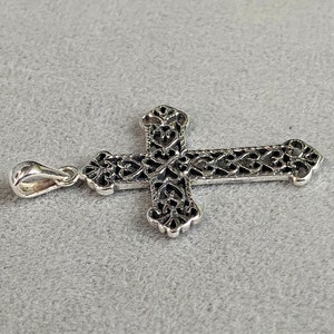 Vintage Sterling Silver Filigree Cross Pendant. - Etsy
