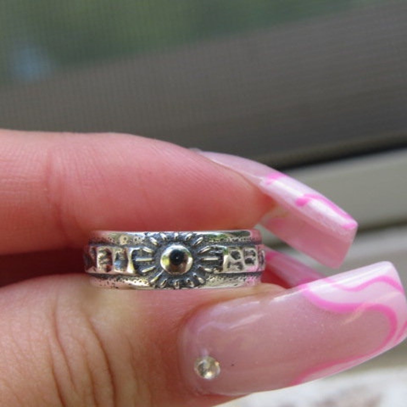 Sterling Silver Sun Band Ring. - Etsy