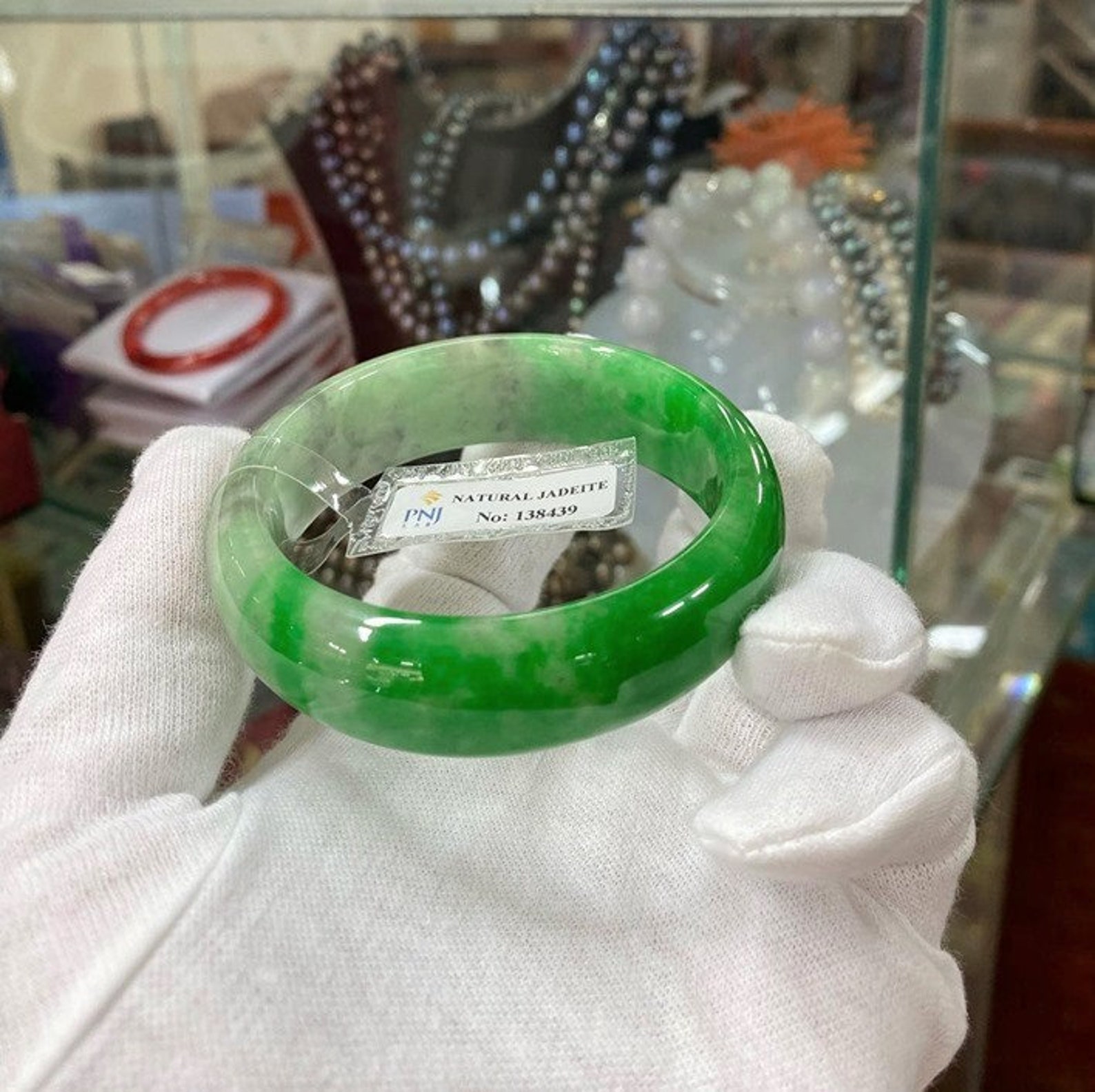 Translucent Natural Green Grey Jadeite Jade Vintage Bangle | Etsy