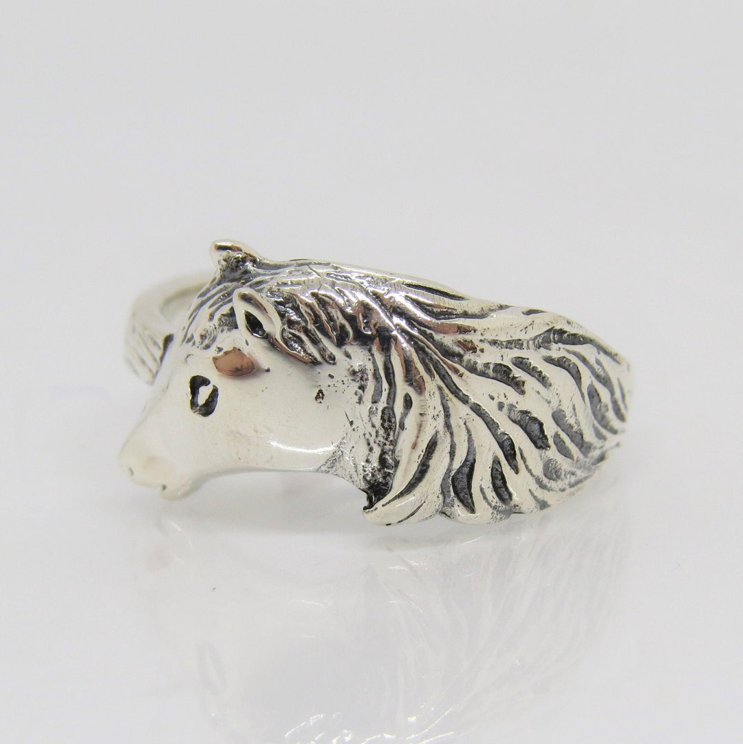 Vintage Sterling Silver Horse Ring Size 8 - Etsy