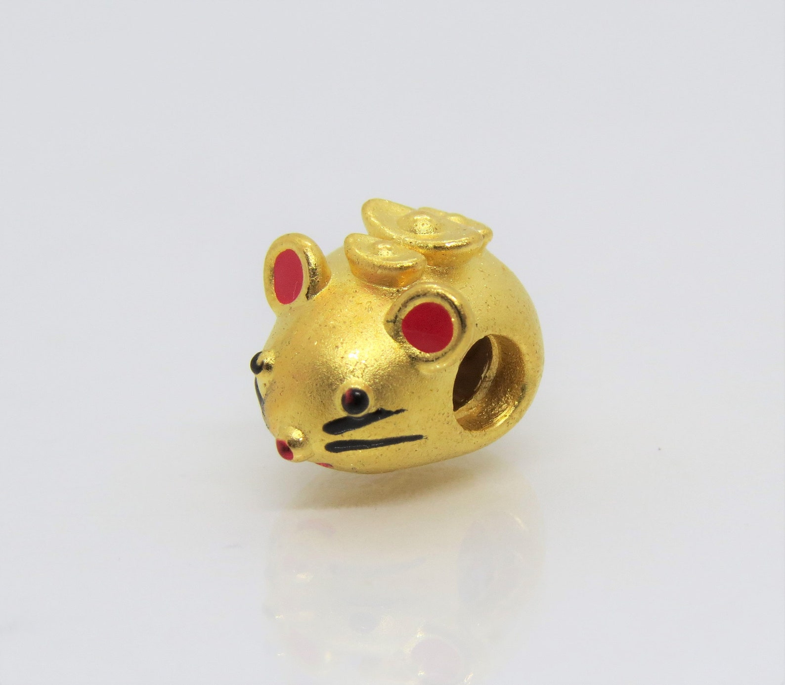 Vintage Pure 24K 9999 Gold Enamel Rat Mouse Charm Bead - Etsy