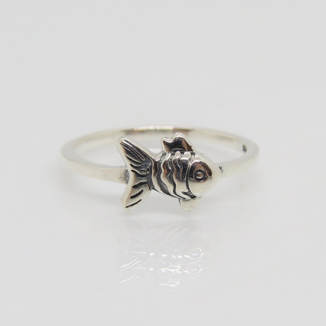 Sterling Silver Fish Ring Size 6 - Etsy