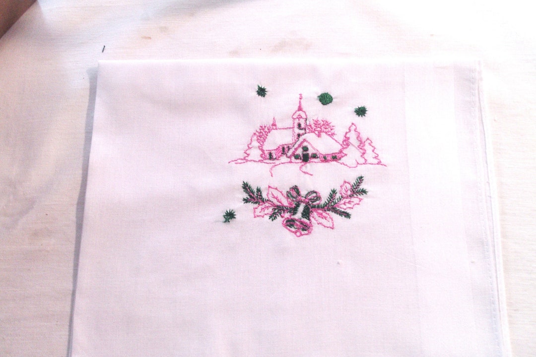 2 X Handkerchief Christmas Motif Christmas Tree Santa Claus - Etsy