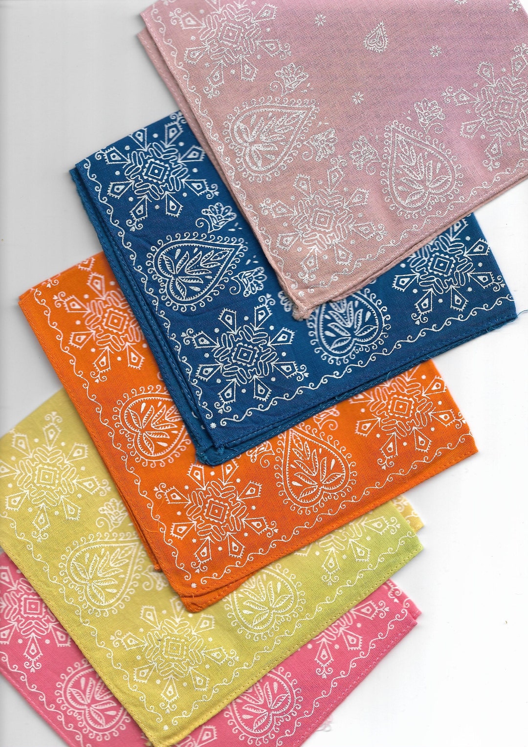 1 Handkerchief 100% Cotton With White Print - Etsy