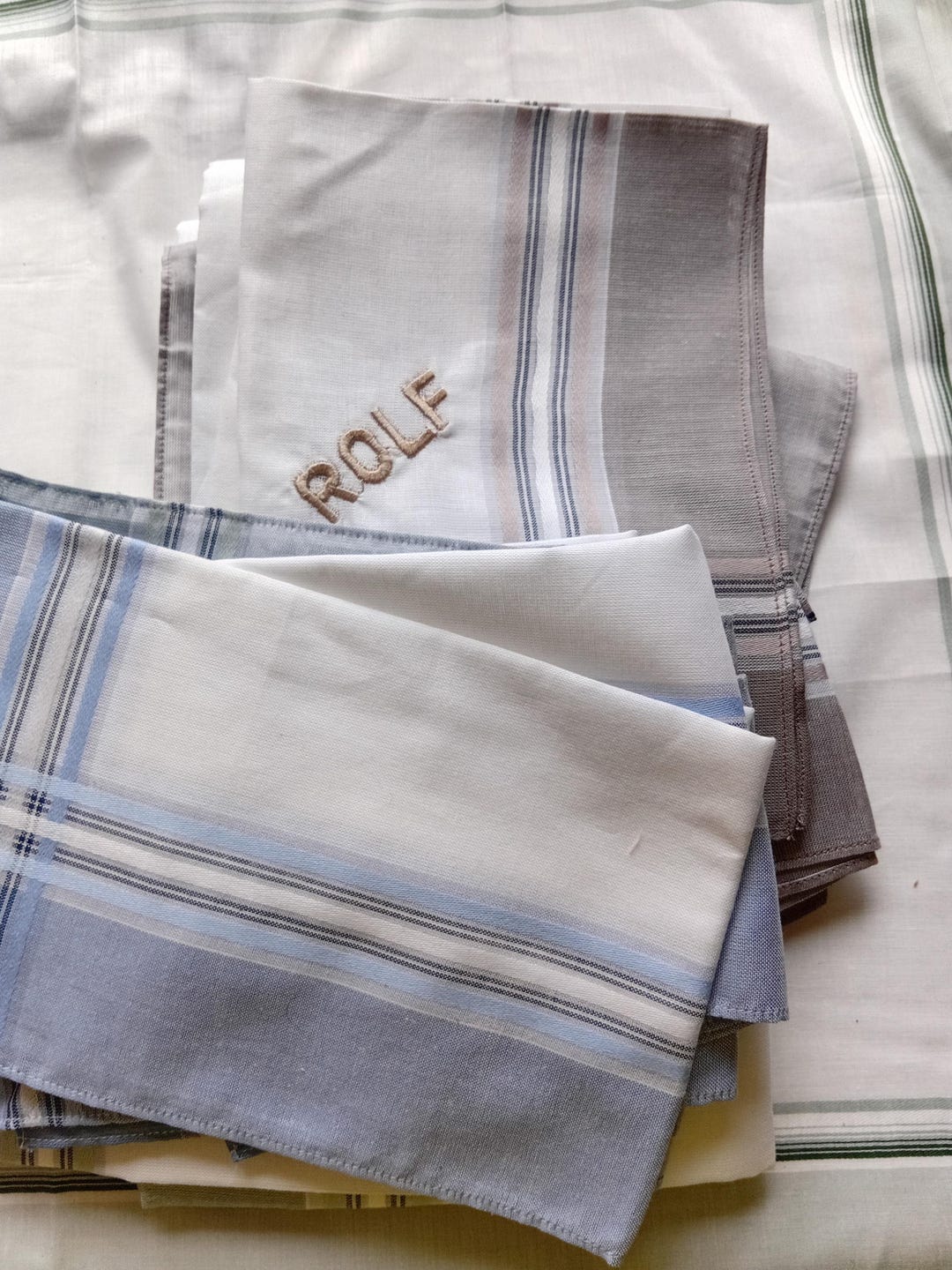2 Handkerchief Milena Name,date,deer,wulf,house,car,leaf - Etsy