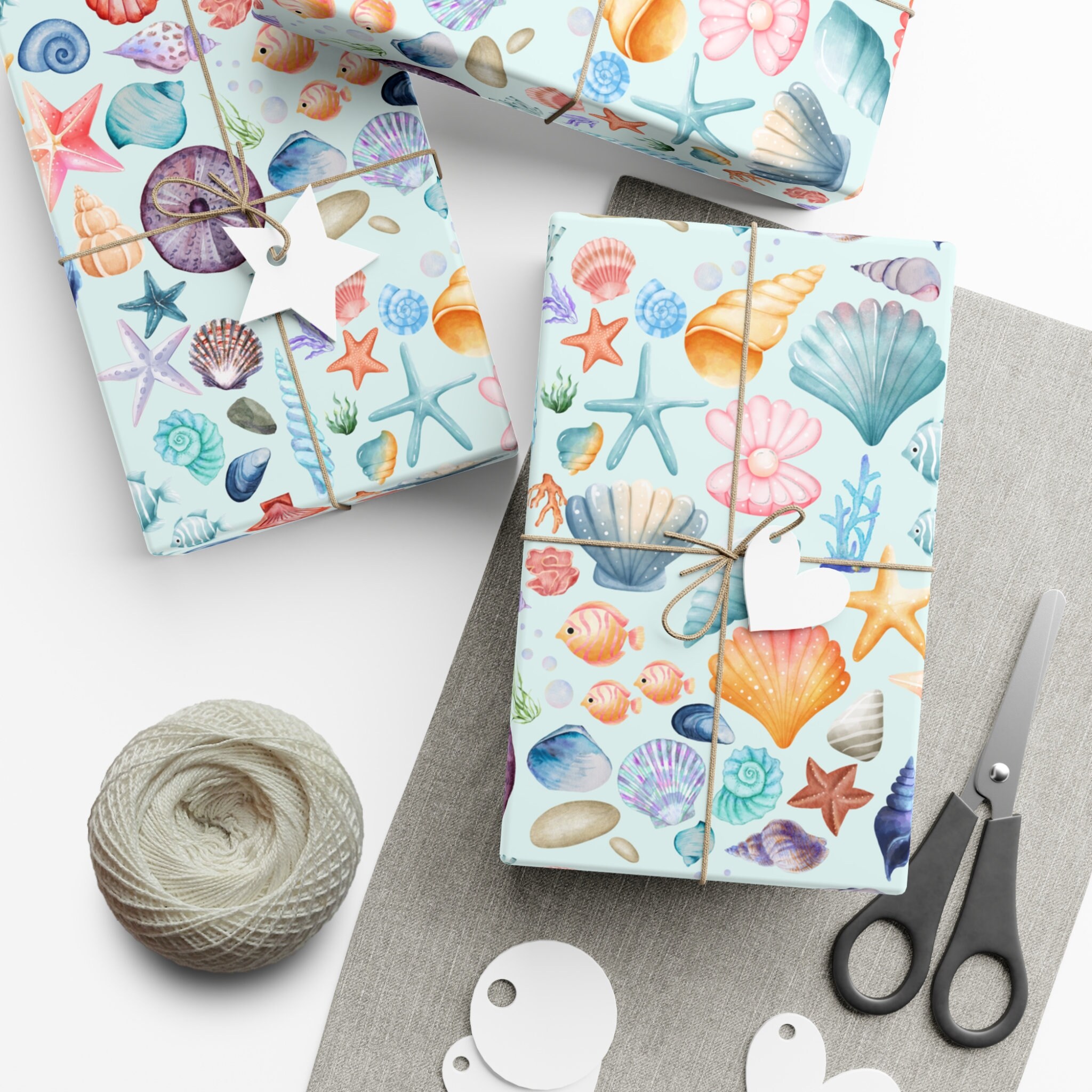 Seashell/beach Inspired Wrapping Paper - "seaside Dream" - Etsy