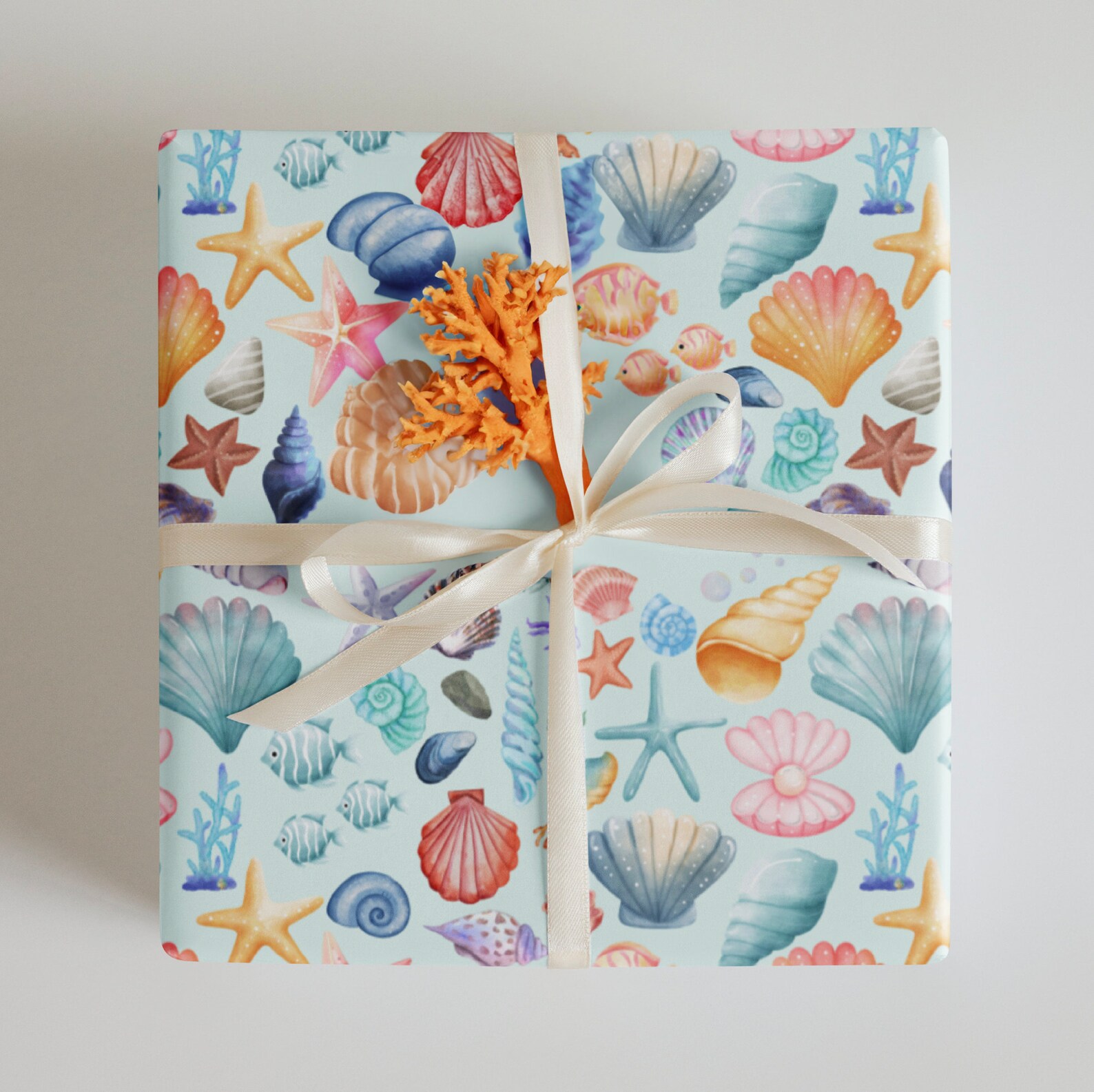 Seashell/beach Inspired Wrapping Paper - "seaside Dream" - Etsy