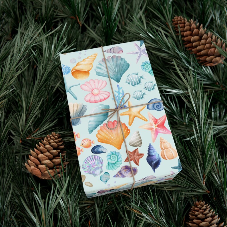 Seashell/beach Inspired Wrapping Paper - "seaside Dream" - Etsy
