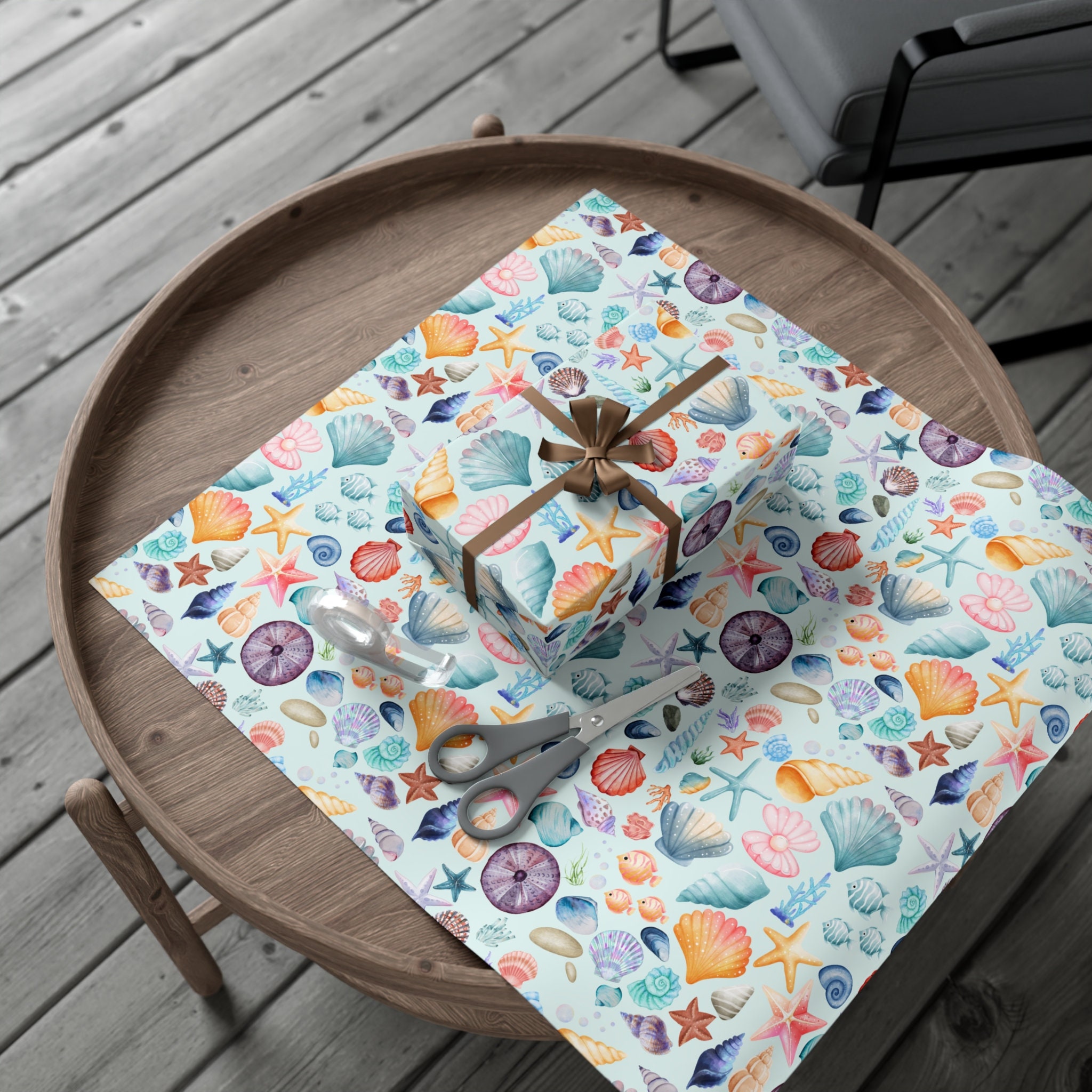 Seashell/beach Inspired Wrapping Paper - "seaside Dream" - Etsy