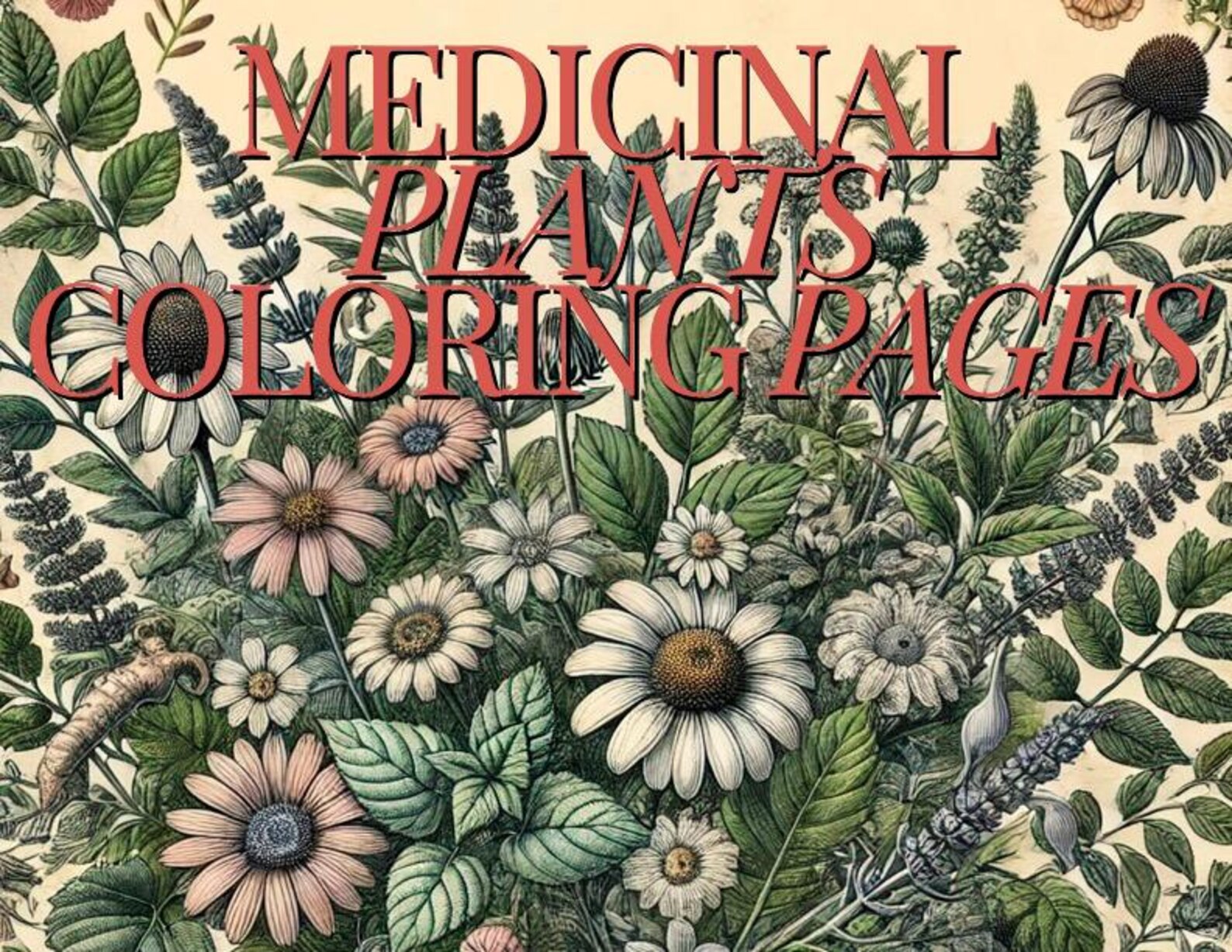 Medicinal Plants Coloring Pages: Herbal Remedies, Nature Art (digital ...