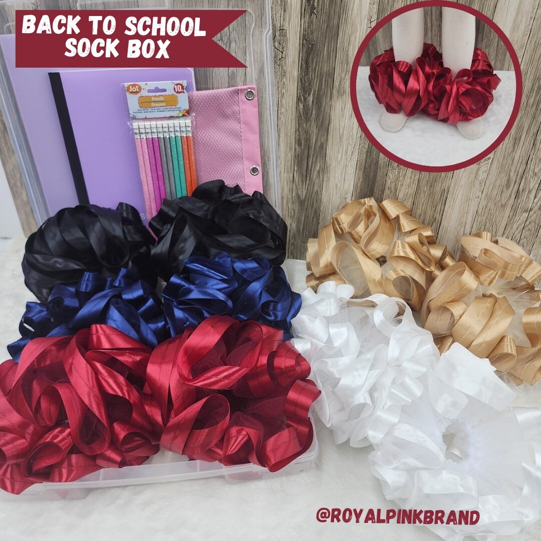 5 Pair Back to School Tutu Sock Box - Etsy
