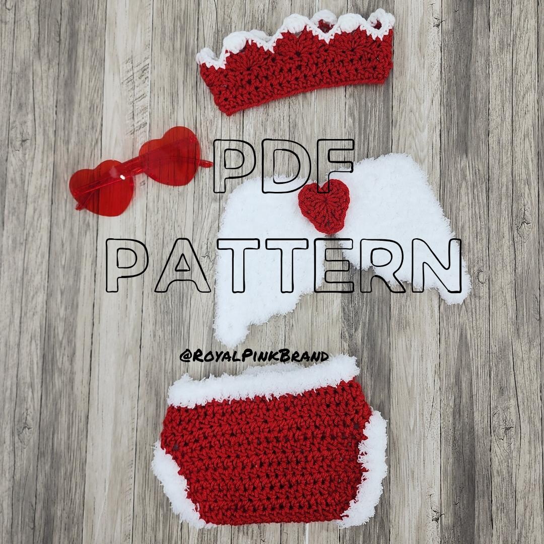 Crochet Diaper Cover, Angel Wings, and Crown Crochet Pattern - Etsy