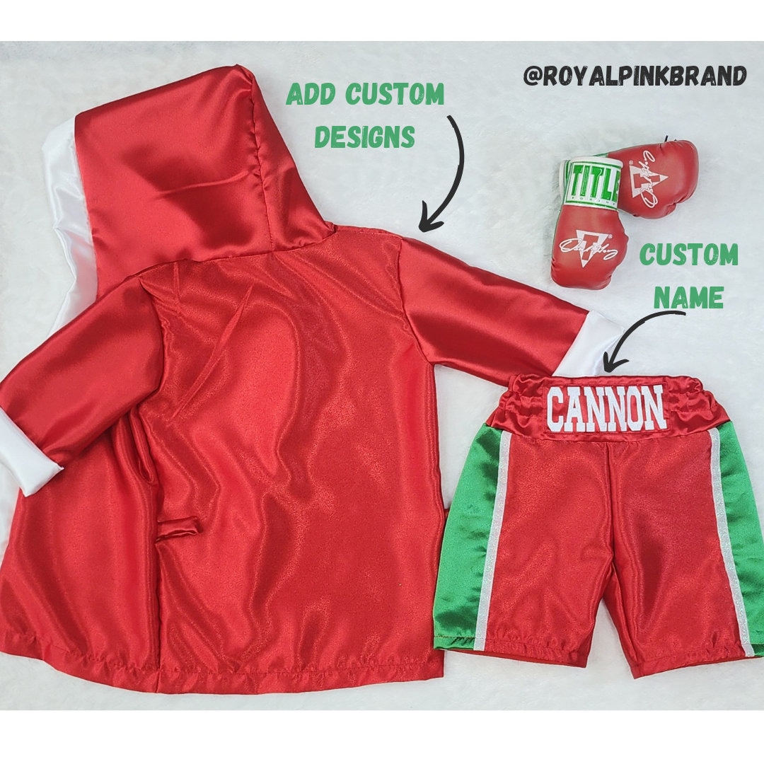 Boxing Outfit With Nationality Complete Set, Mini Boxing Gloves, Baby ...