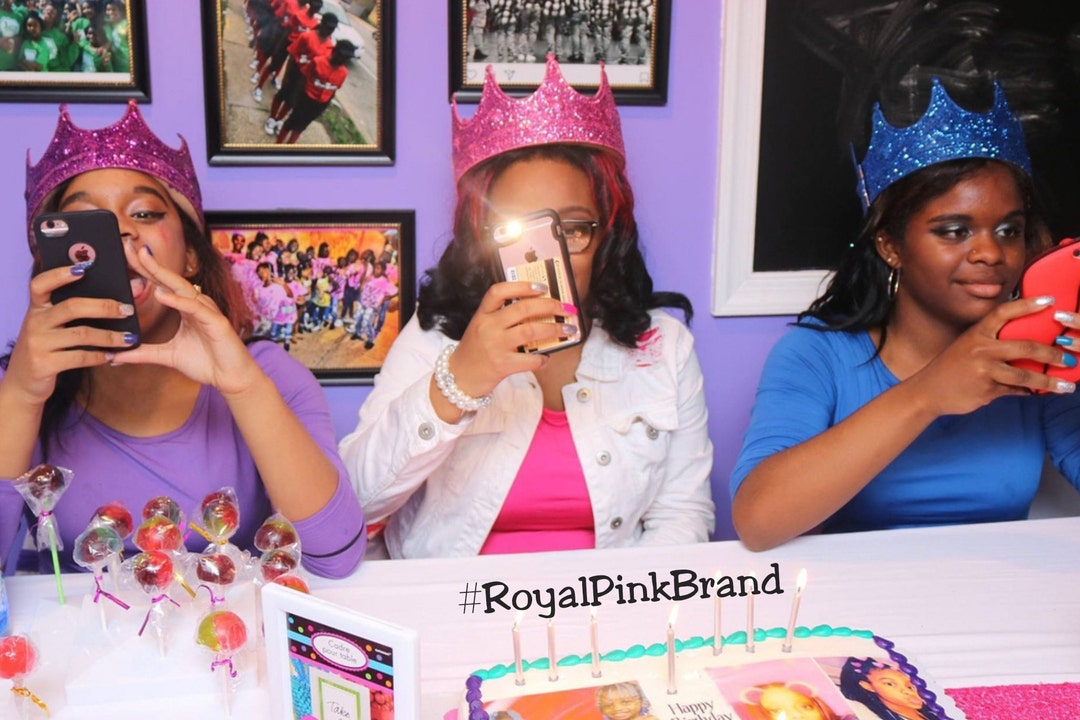 Glitter Crown Photo Prop Shimmer Crown King Queen Prince Princess Pink ...