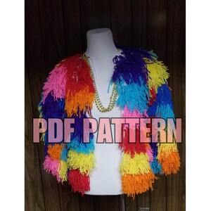 Crochet Shaggy Jacket Pattern Size 5T to 14/16 Yarn Jacket Pattern Diy ...