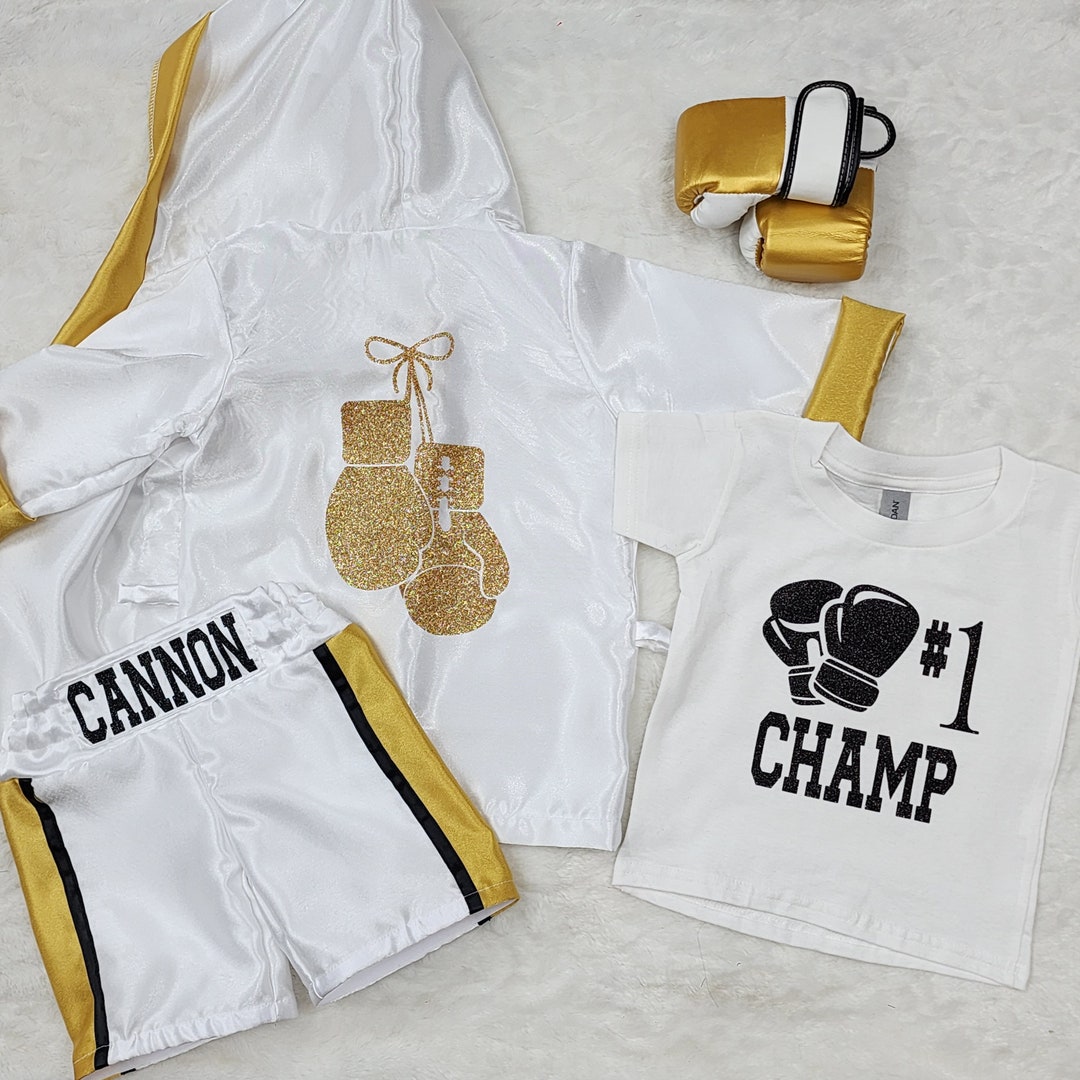 Tri Color Boxing Outfit Birthday Set Boxing Robe Custom Shirt Boxing ...