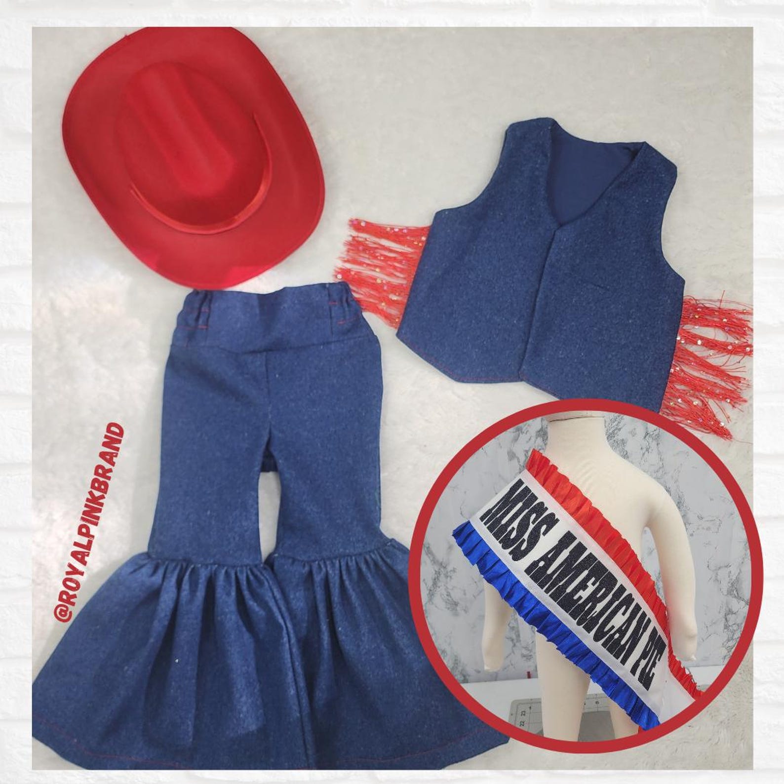 Cowgirl Vest, Bell Bottoms, & Custom Sash - Etsy