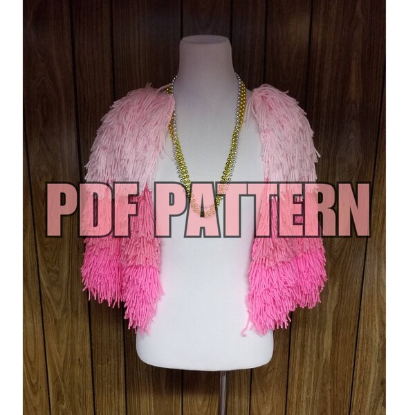 Crochet Shaggy Cardigan Pattern - Etsy