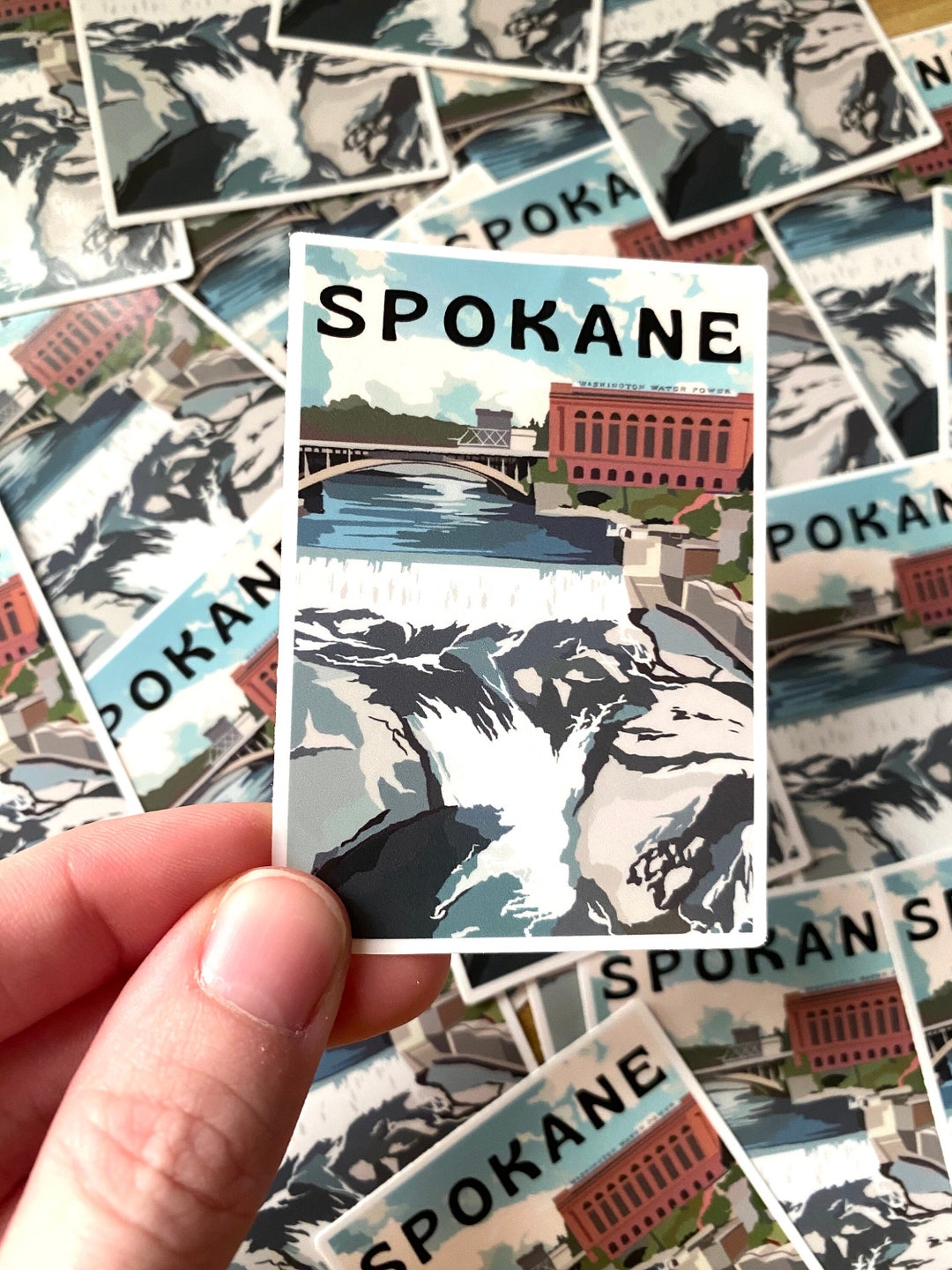 Spokane, Washington - Spokane Falls Sticker, Washington State Vinyl ...