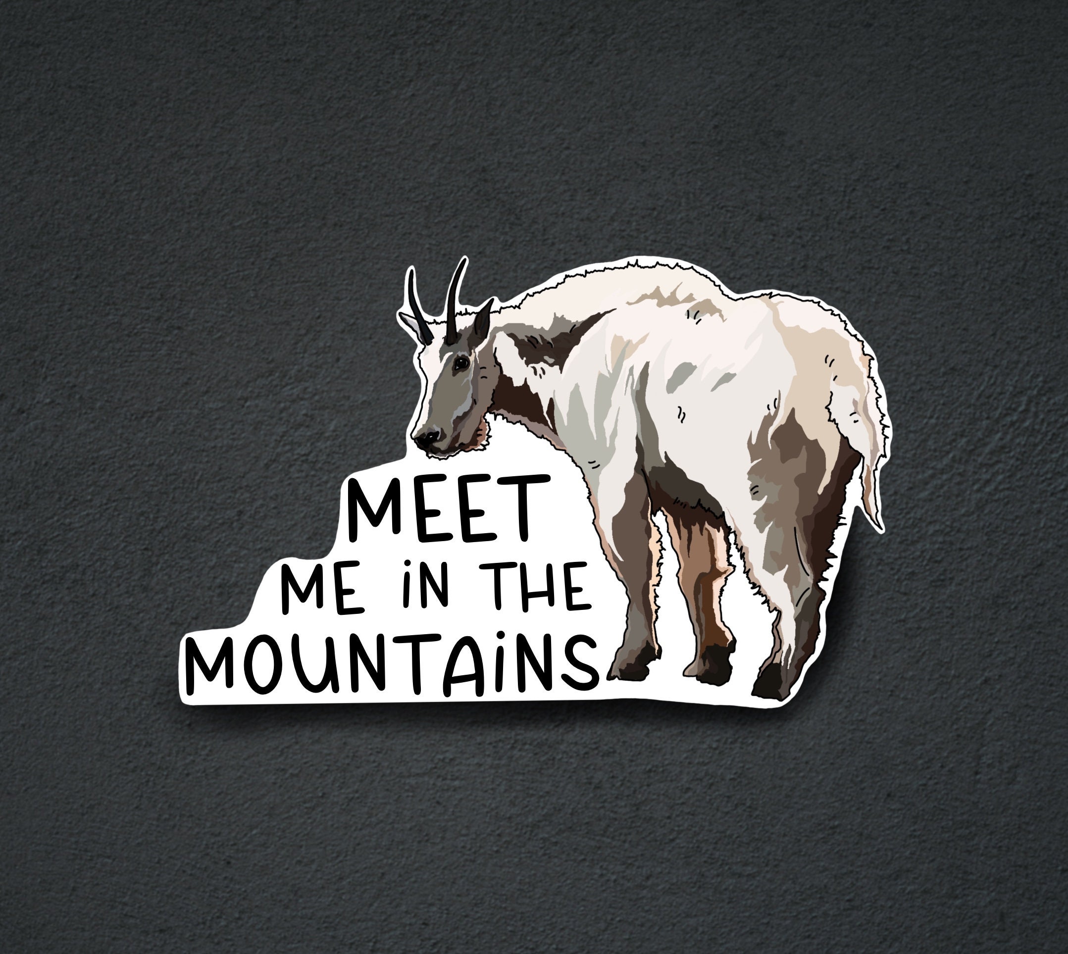 Mountain Goat Sticker Decal Goat and Mountain Sticker, Hiking Vinyl ...