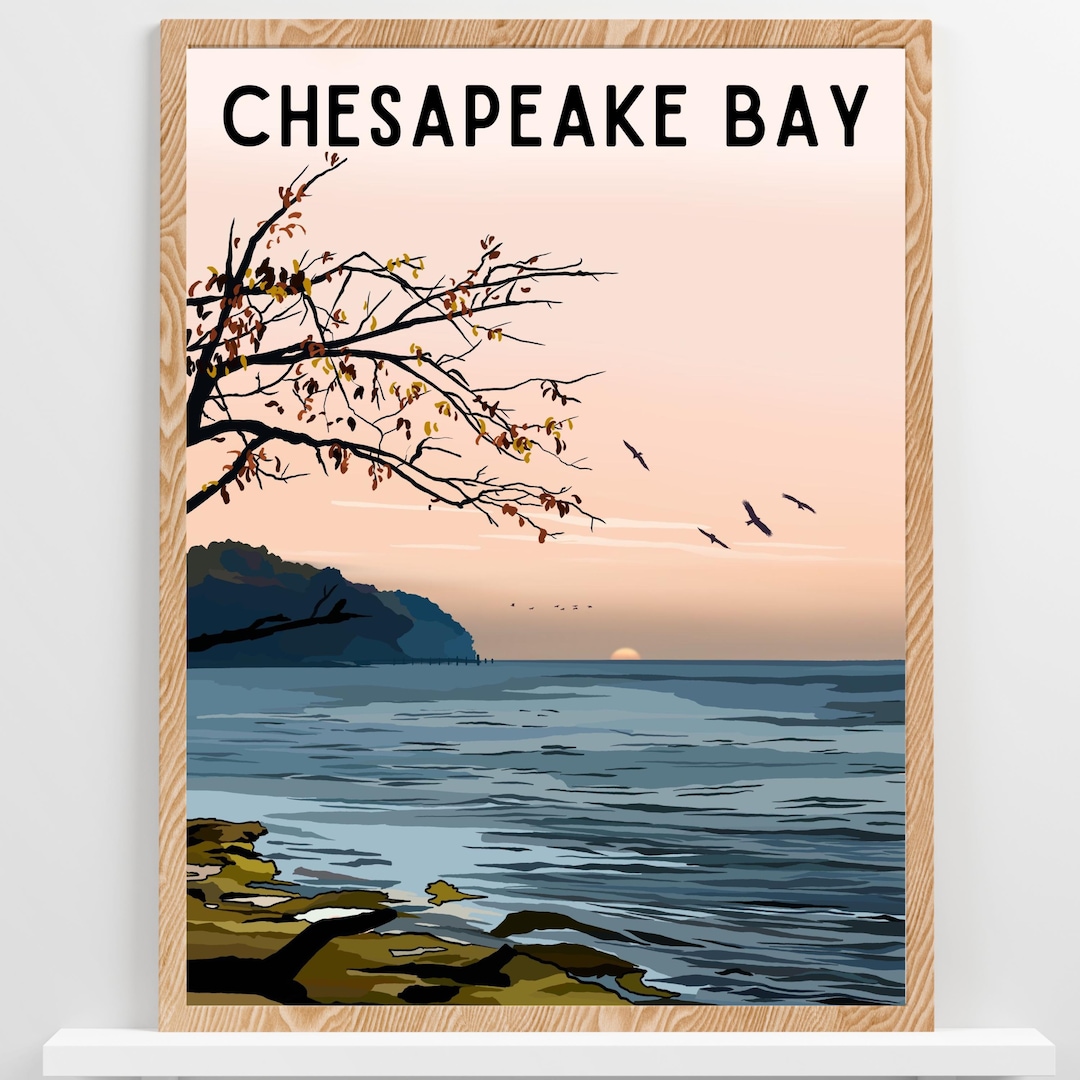 Chesapeake Bay Art Print: Hand-drawn Northeast Decor - Etsy