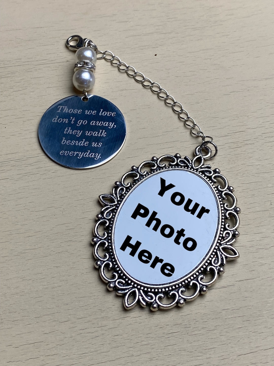 Memory Remembrance Bouquet Charm, Brooch Picture Charm, Personalised ...