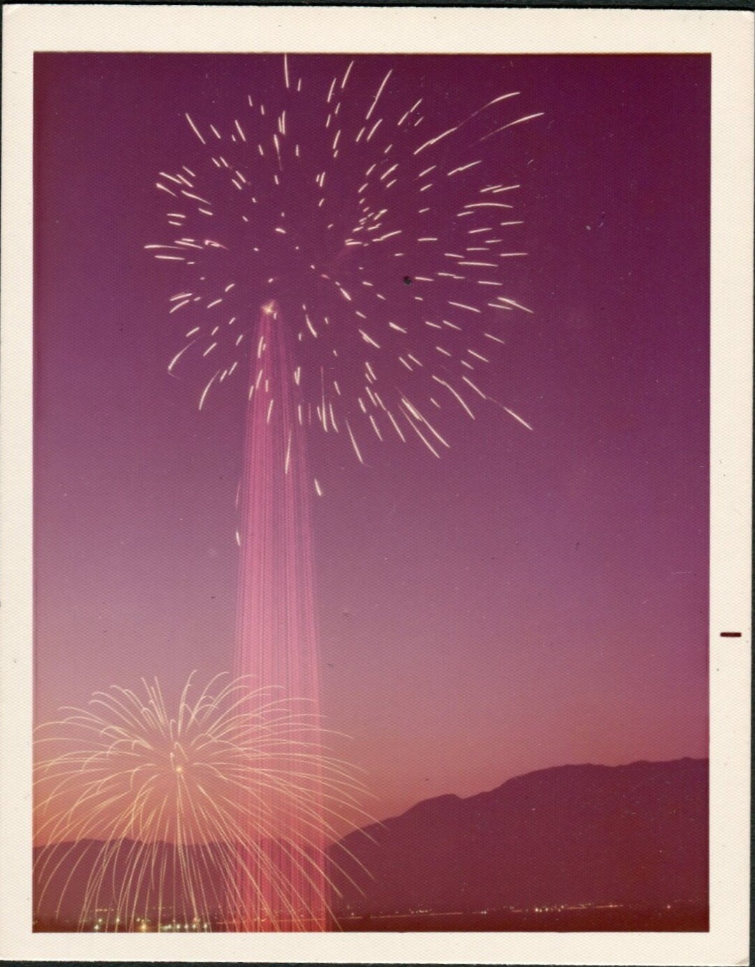 Vintage Photo Fireworks Exploding in the Night Sky 1970's, Original ...