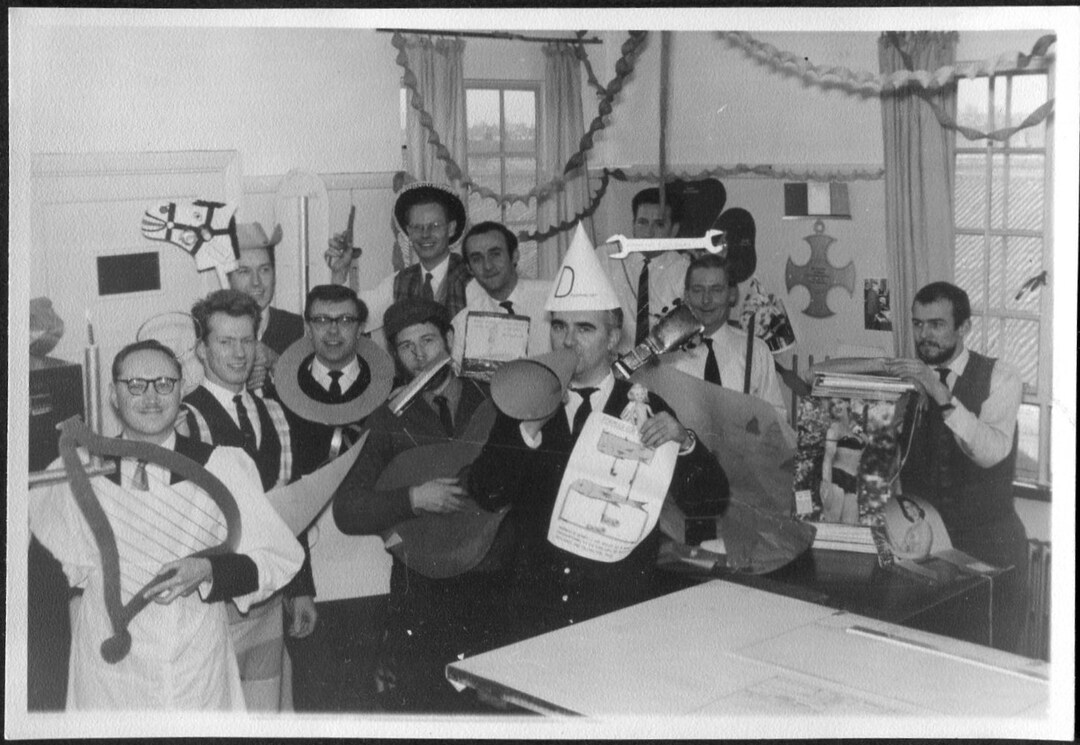 Vintage Photo Group of Engineers Dressed up for Some Unknown Reason ...