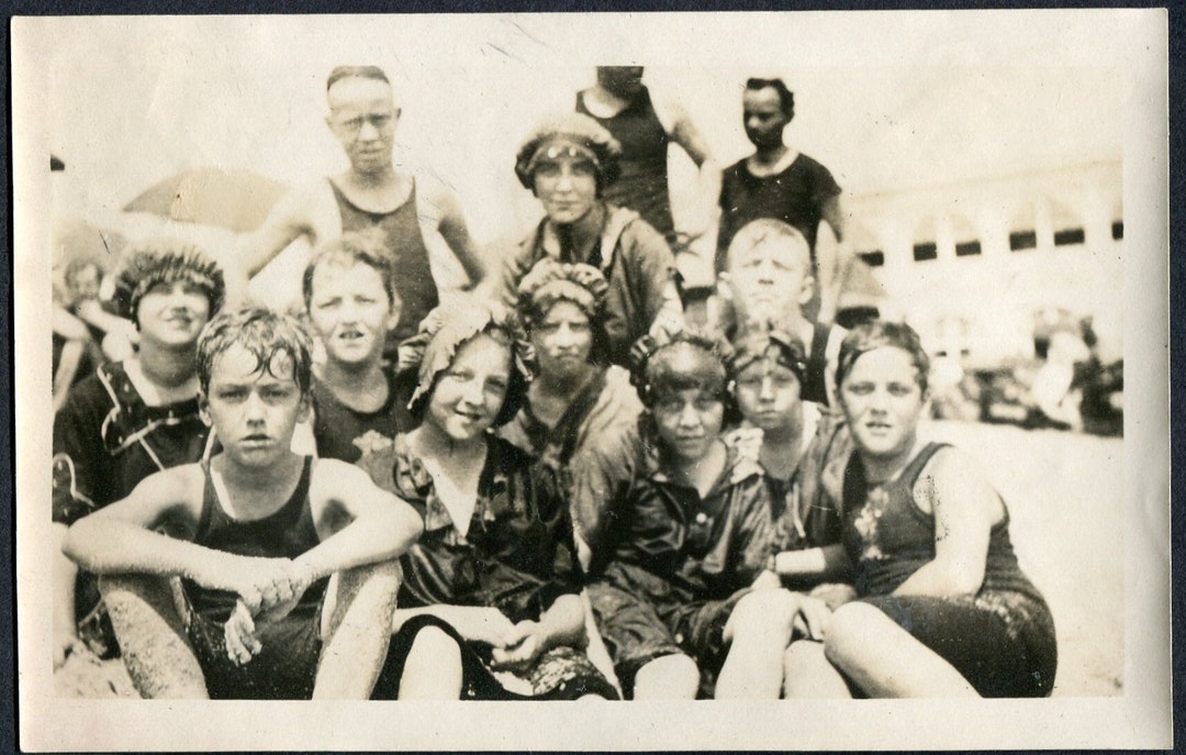 Antique Snapshot Fun Was Had by All at Asbury Park Beach 1914, Original ...