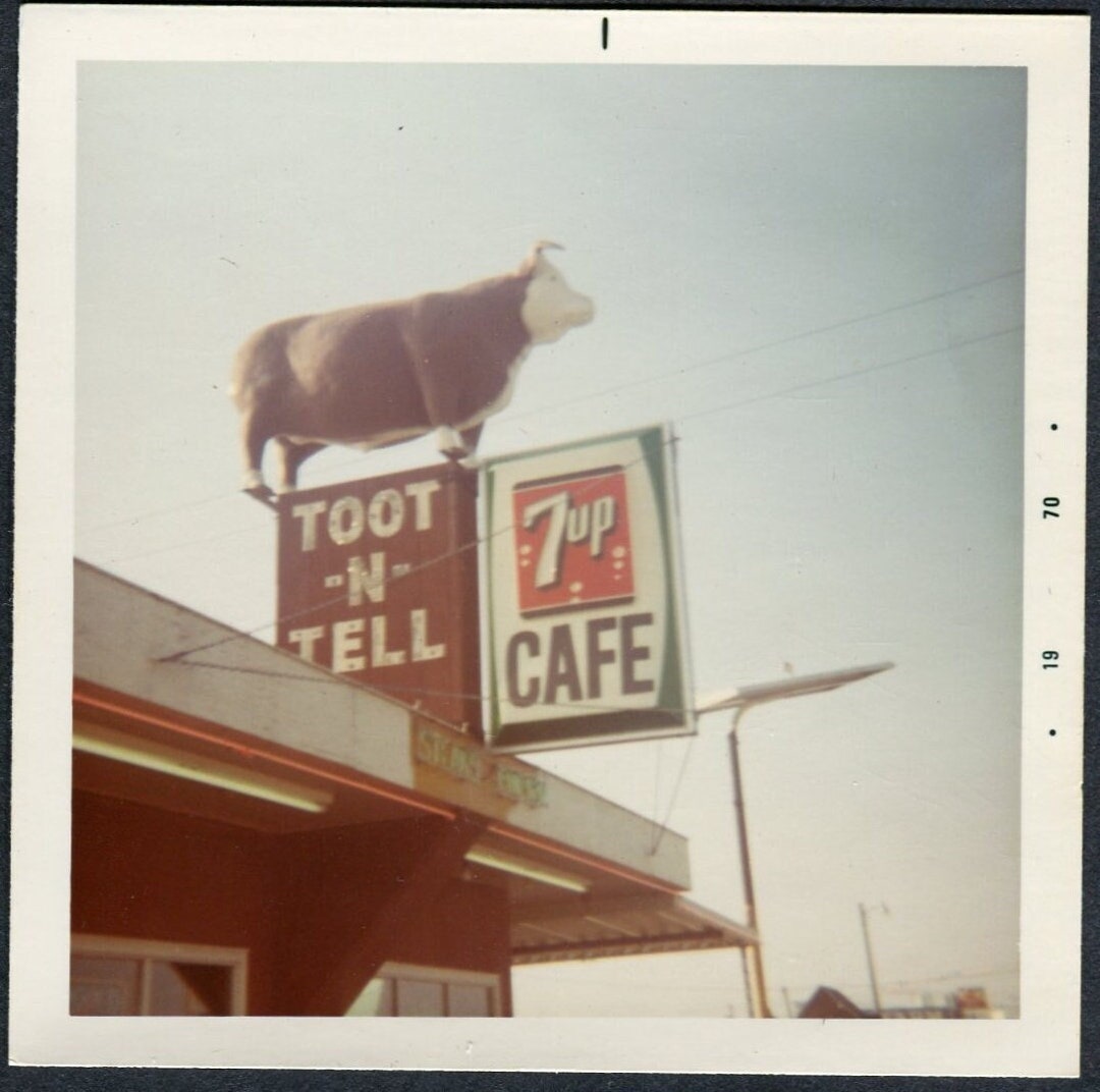 Vintage Photo Toot-n-tell Cafe Sign 1970's, Original Found Photo ...