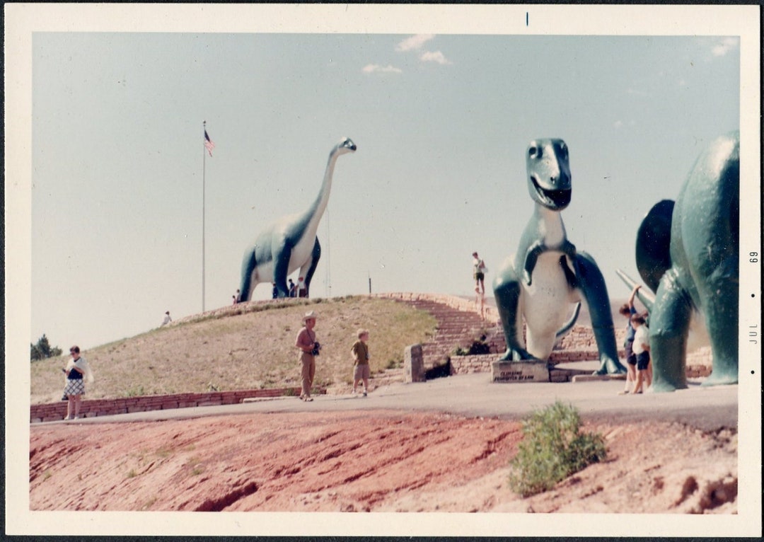 Vintage Photo Dinosaurs at Wall Drug in South Dakota 1969, Original ...