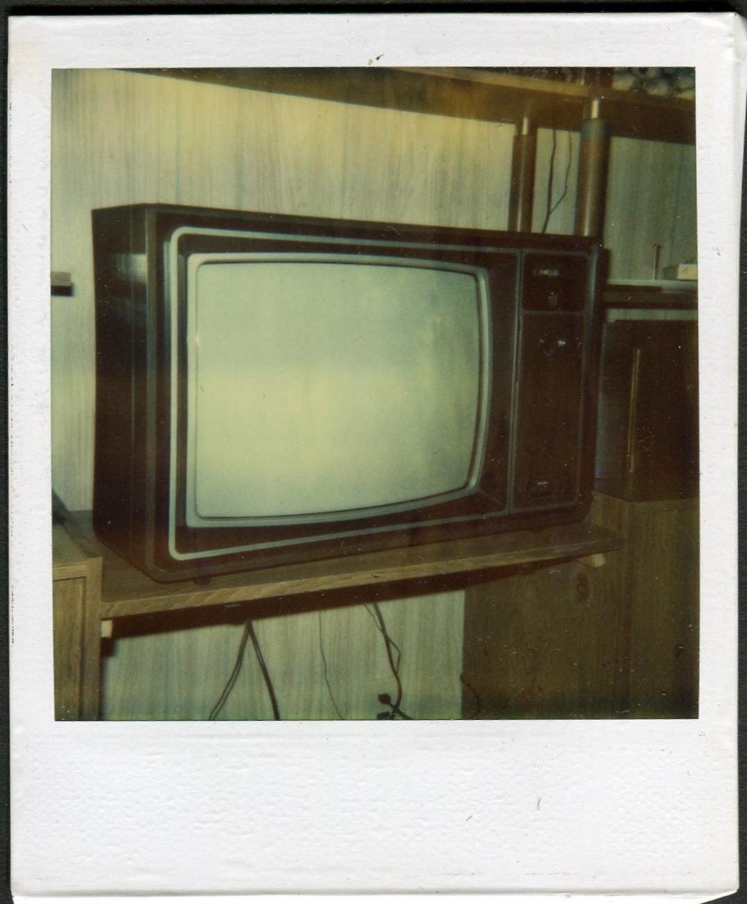 Vintage Photo up Close View of TV on a Shelf 1980's, Original Found ...