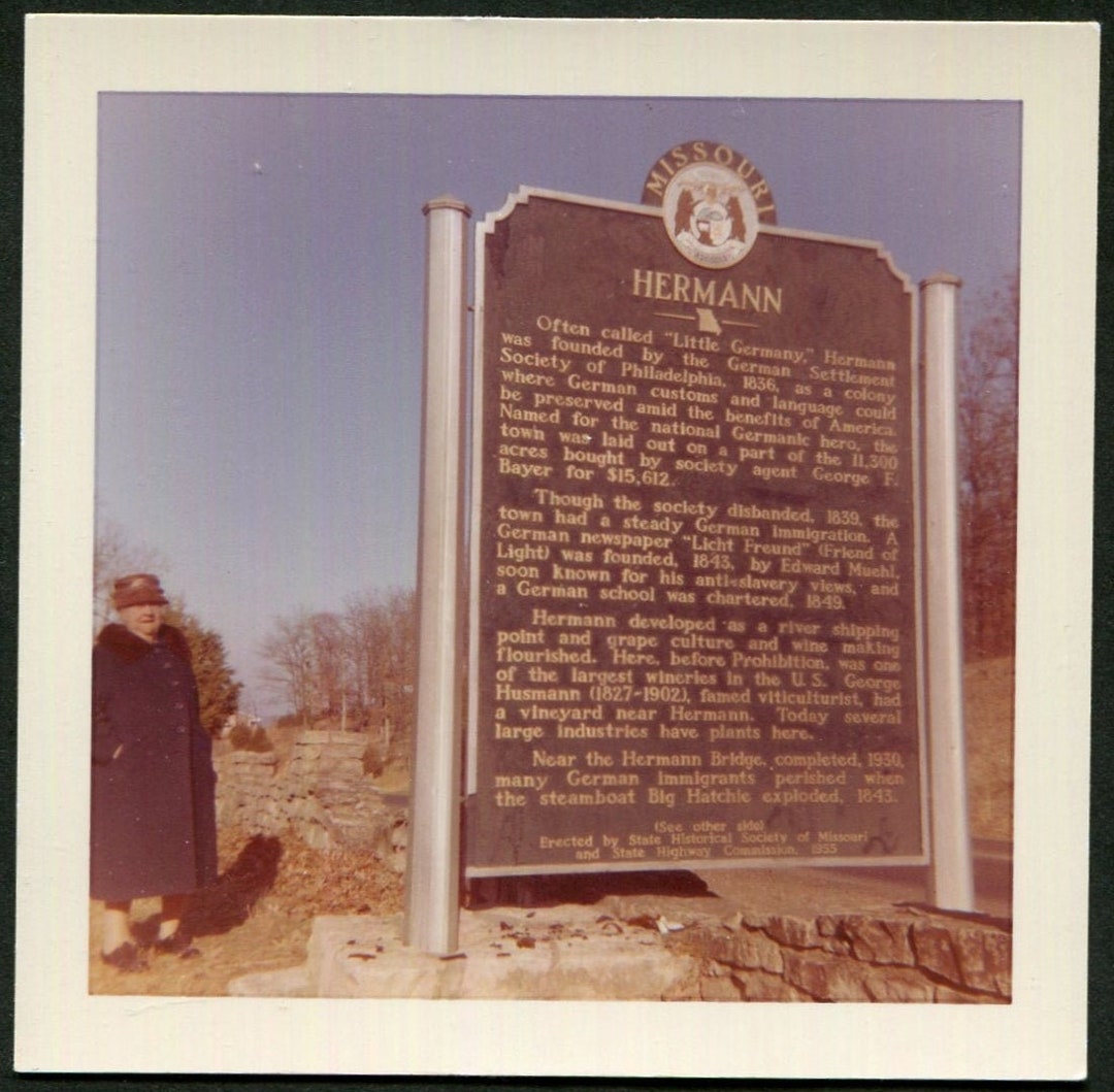 Vintage Photo Welcome to Hermann, Missouri Sign 1960's, Original Found ...