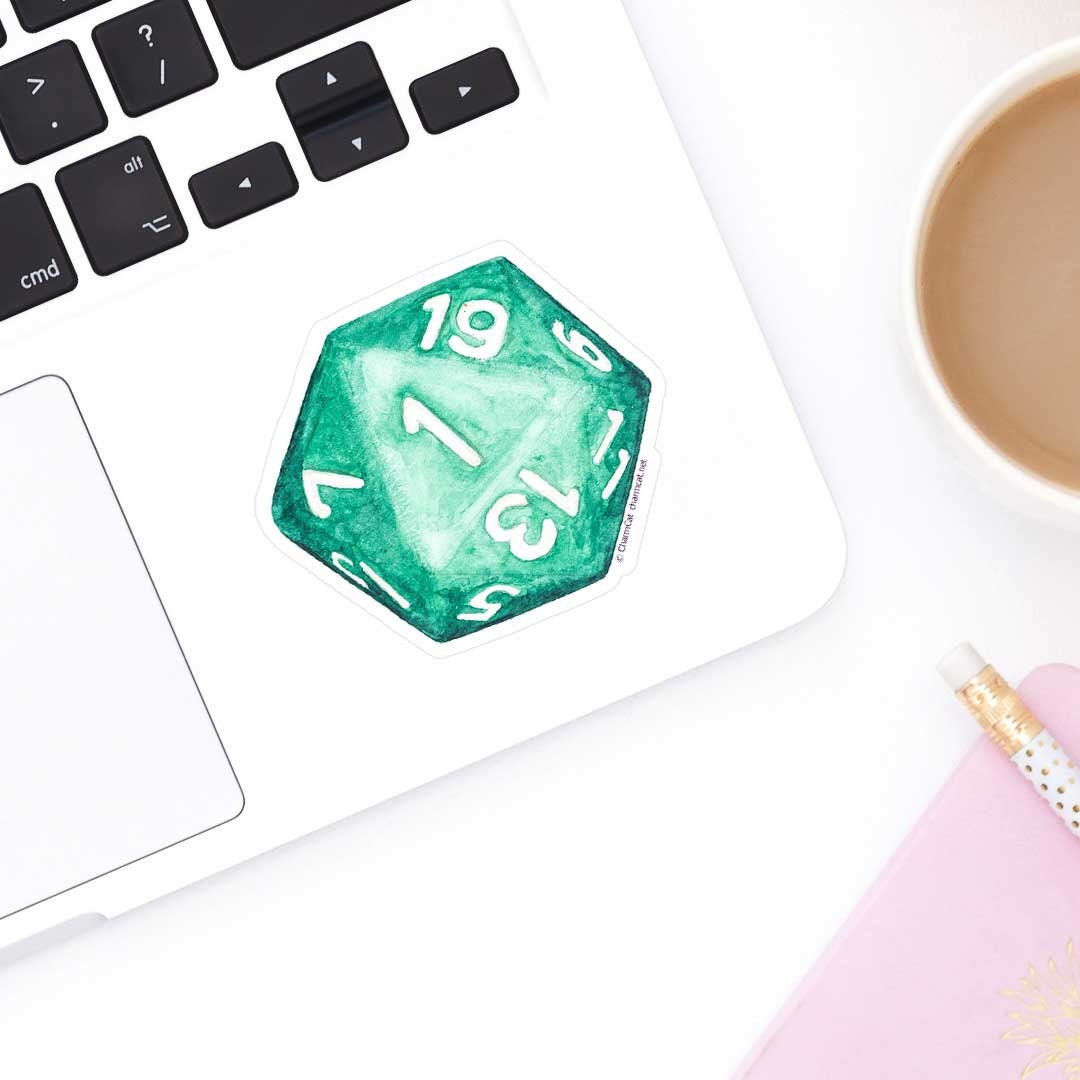 D20 Natural 1 Eco Friendly Sticker - Laptop, Journal, or Bottle Decal ...