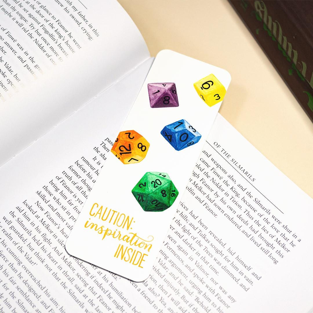 Inspiration Inside Bookmark — Funny D&D Bookmark on Recycled Paper - Etsy