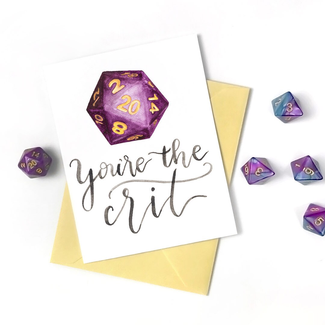 You're the Crit Nat 20 Card - DND D20 Critical Hit Pun Love or ...