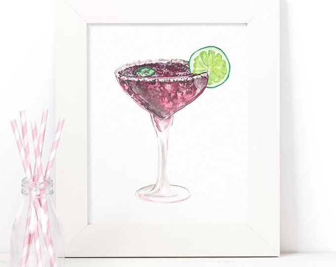 Tequila Shot Glass With Slice of Lime Print Manly Drink Art - Etsy