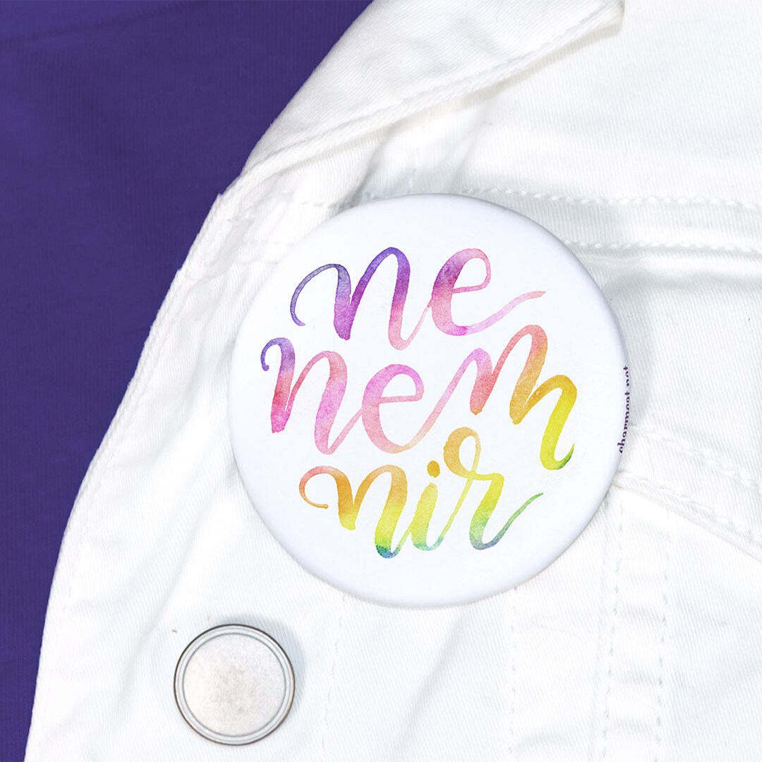 Ne / Nem / Nir Preferred Pronouns Compostable Pin-back Button - Gender ...