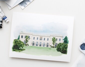 Custom Watercolor Wedding Venue Original Watercolor Building - Etsy