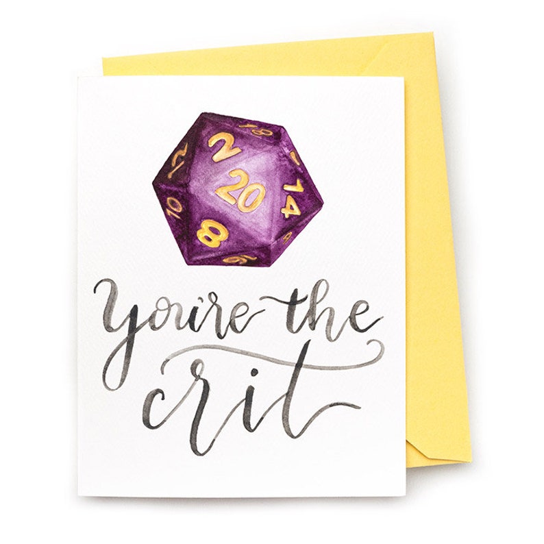 You're the Crit Nat 20 Card - DND D20 Critical Hit Pun Love or ...